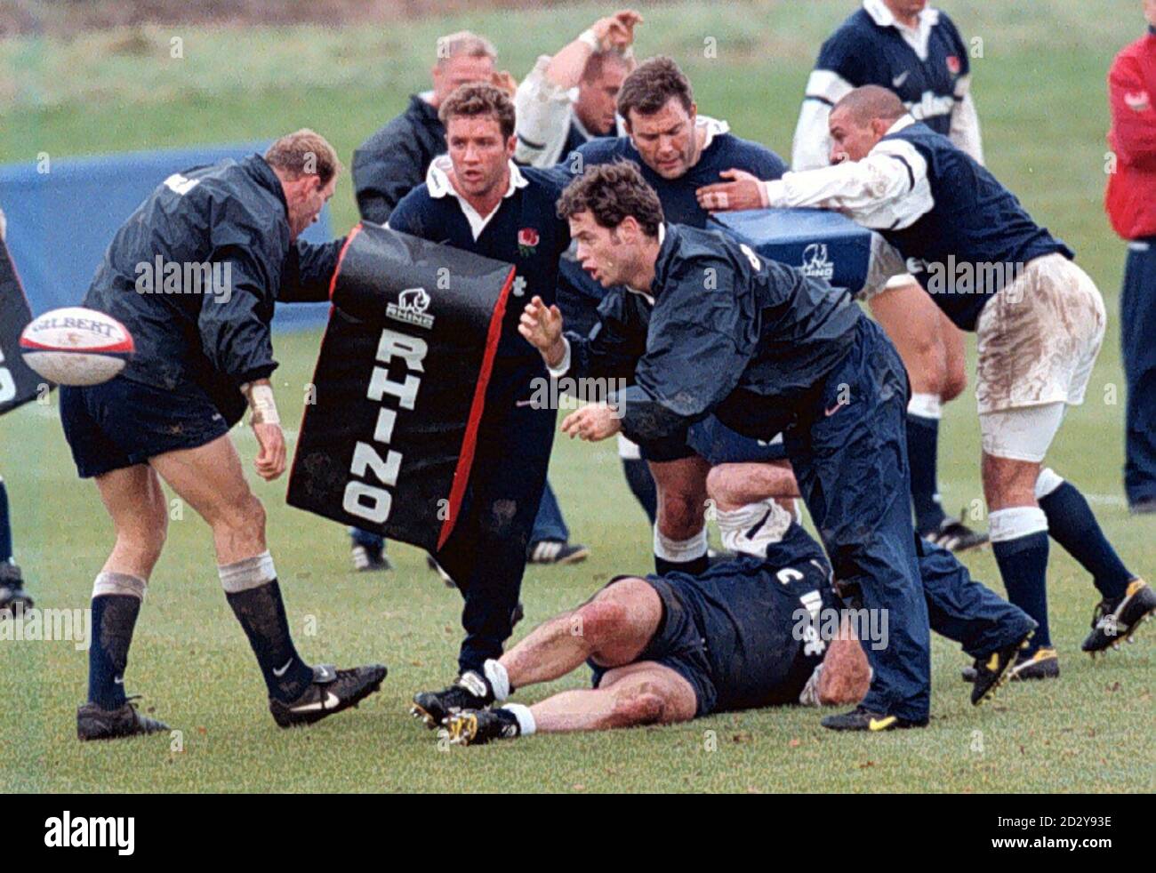The england rugby union squad train at mottram hall hi-res stock ...