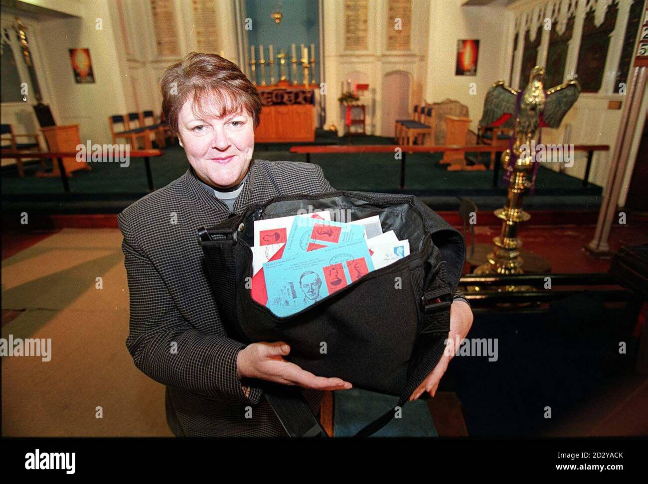 Rev. Gill Warren of St. Mary's, Bilston with her church postal service ...