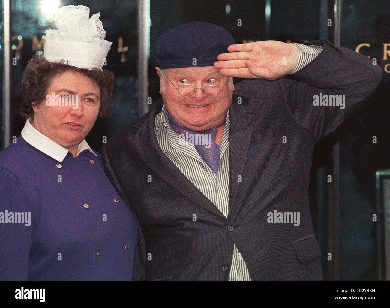 COMEDIAN BENNY HILL PLAYS HIS FRED SCUTTLE CHARACTER ON LEAVING THE ...