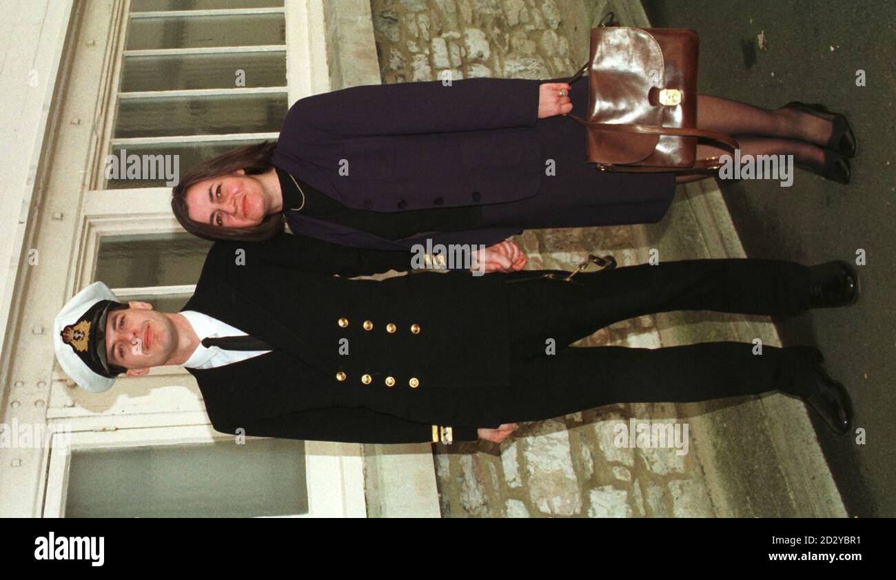 Lieutenant Commander David Bellingham arrives at the court martial ...