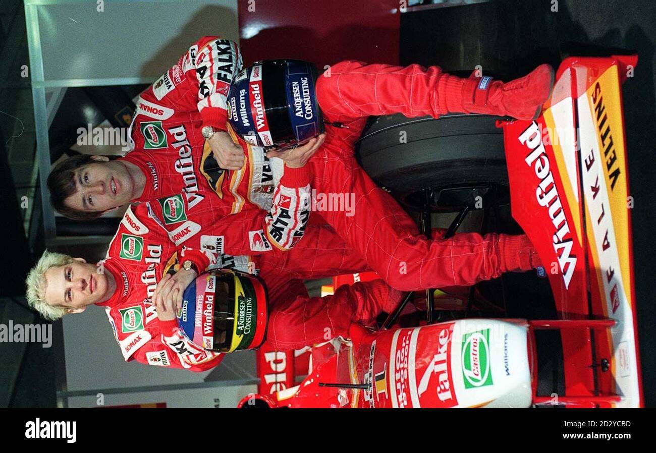 Williams Formula One team drivers, Jaques Villeneuve (left) and Heinz ...