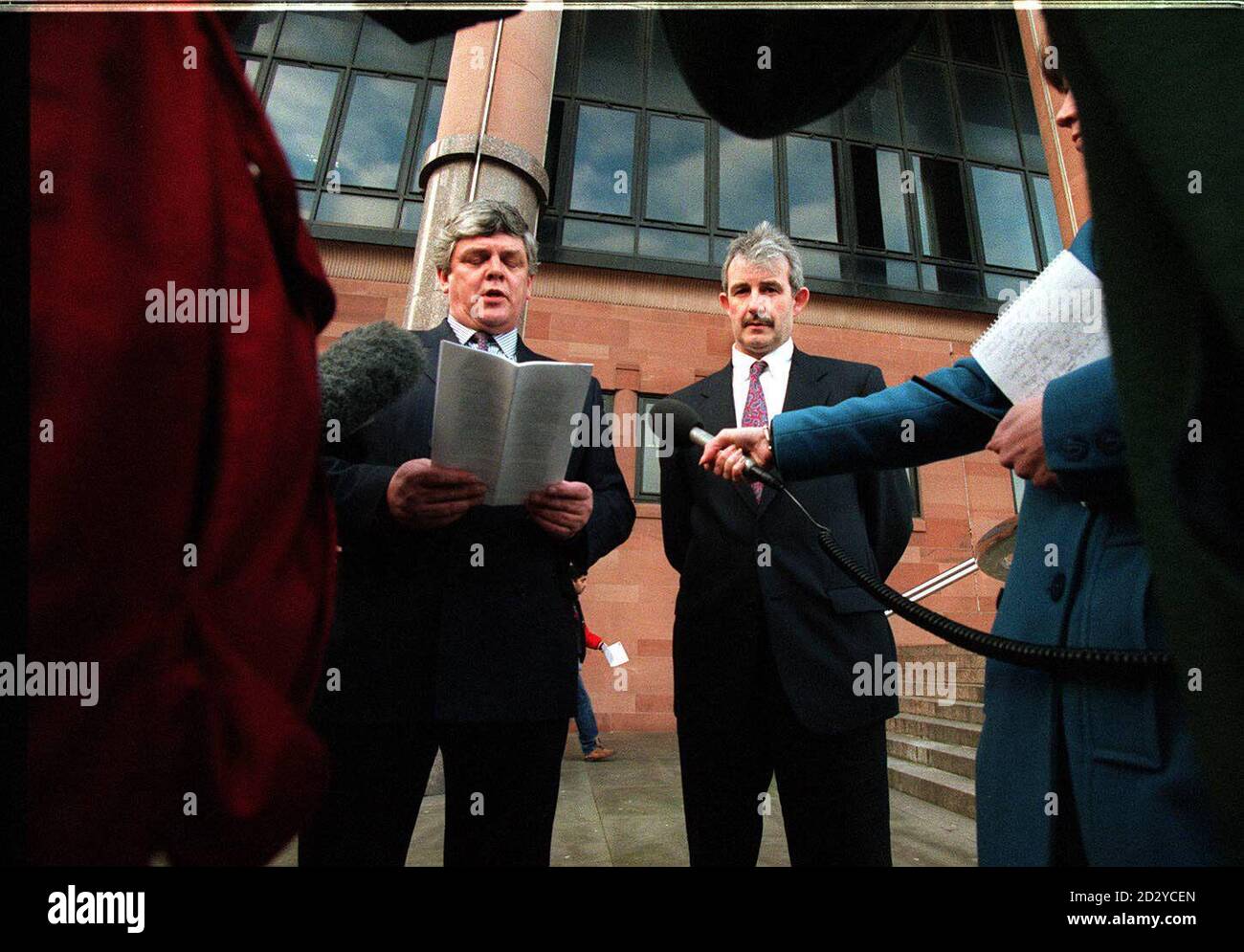 Eric Preston (right) today (thursday) outside Newcastle Crown Court ...