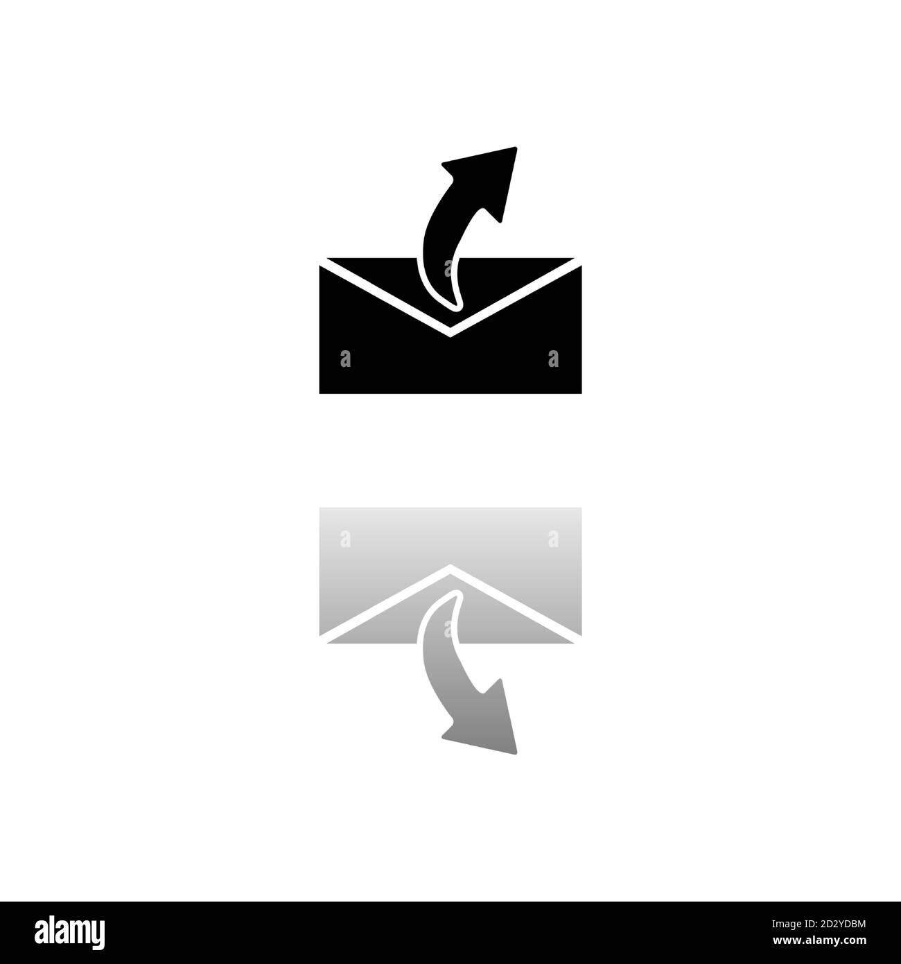 Sending mail. Black symbol on white background. Simple illustration ...