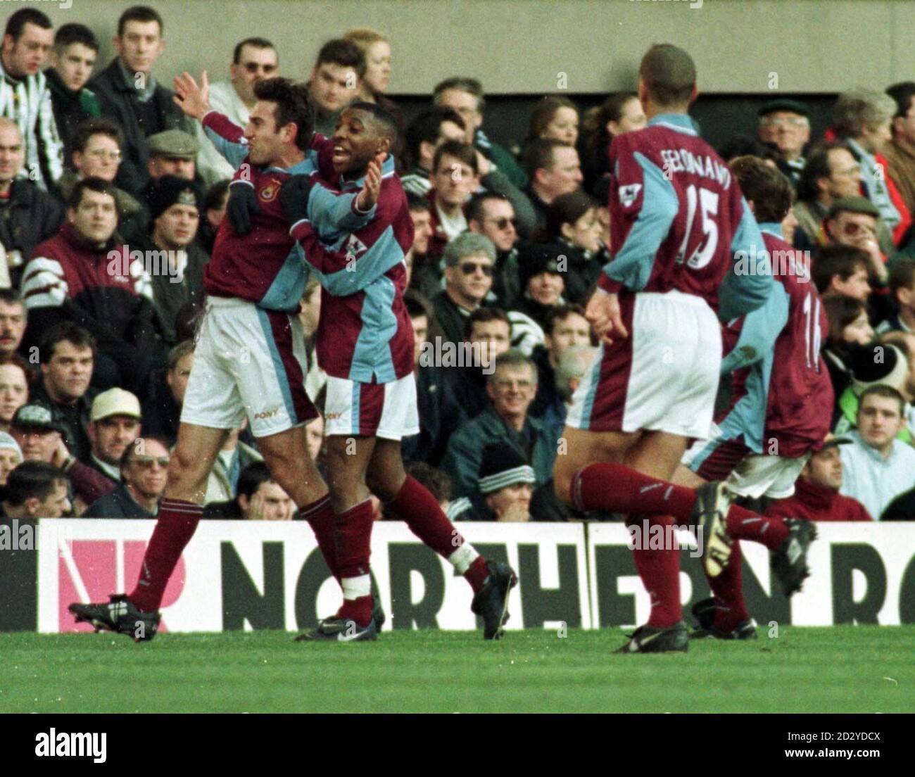West Ham United's Stan Lazaridis celebrates his goal during this ...