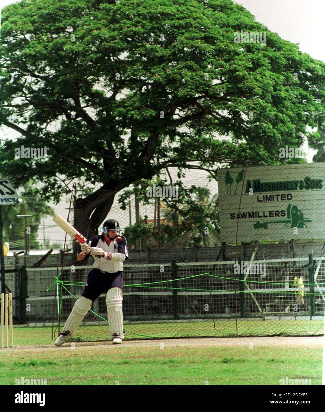 England captain michael atherton practices bourda oval hi-res stock ...