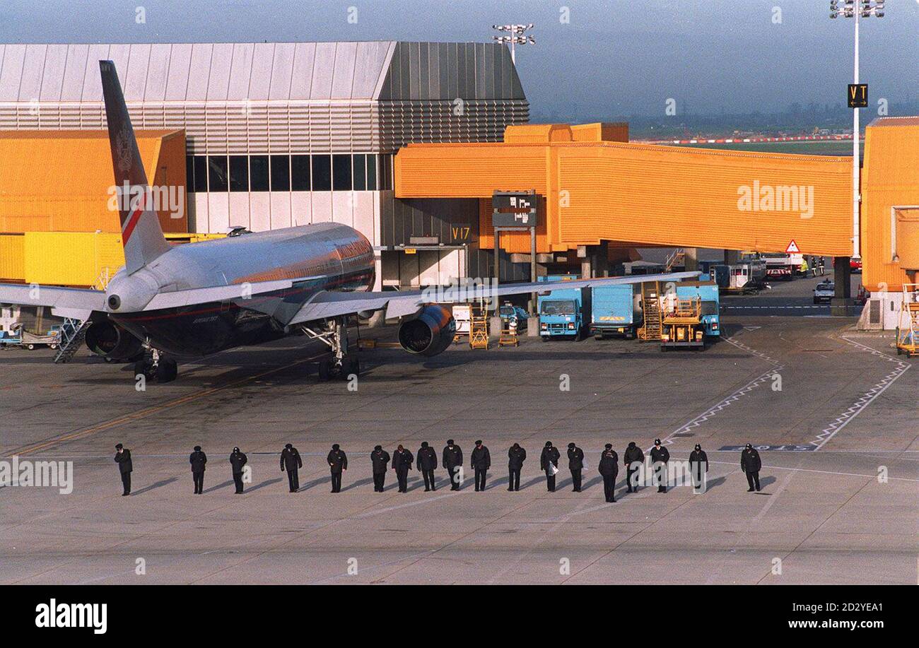 Police searching the Apron of terminal 4 following a second mortar ...