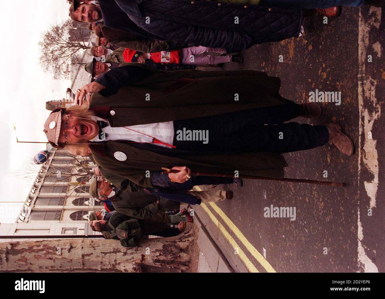Racing commentator John McCririck joins marchers for the start of the ...