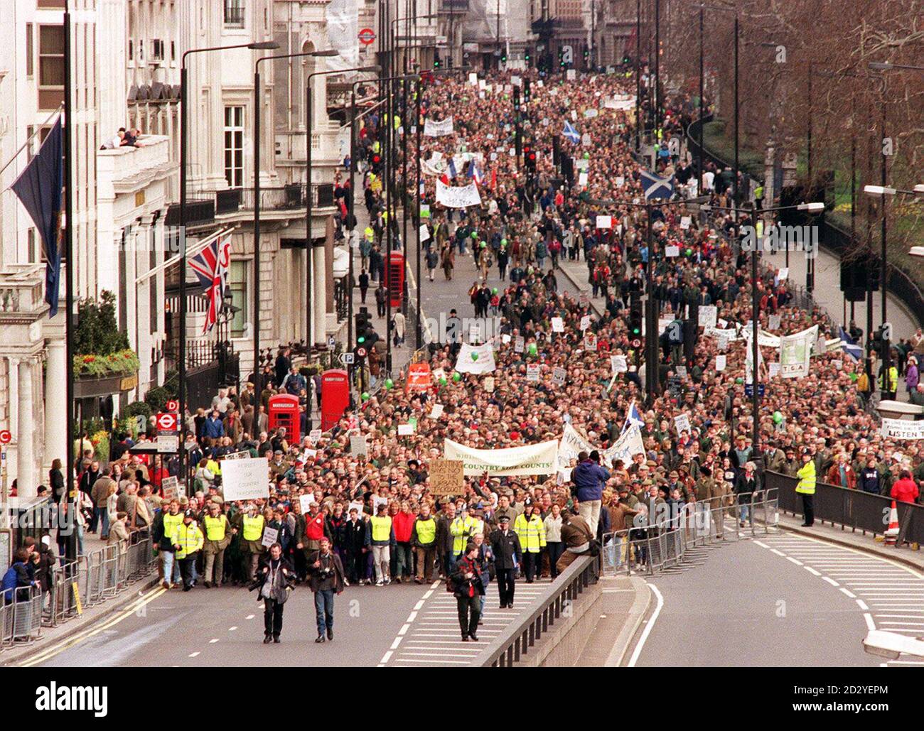 Protestors make their way along Piccadilly to Hyde Park during the ...