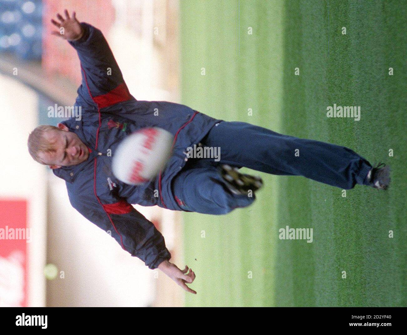 Welsh Rugby outer half Neil Jenkins joins an open training session at ...