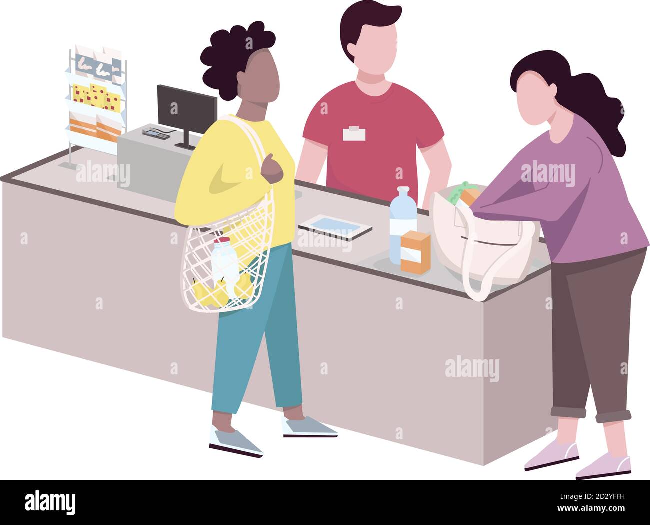 Supermarket Checkout Cartoon