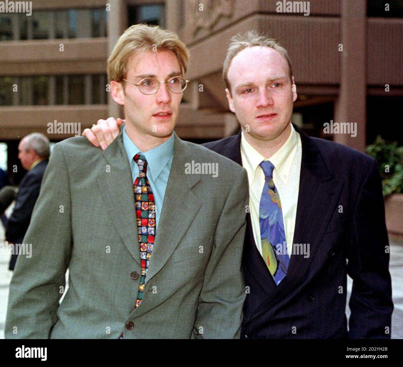 Kevin Foster (left), boyfriend of murder victim Rachel McGrath, leaves ...