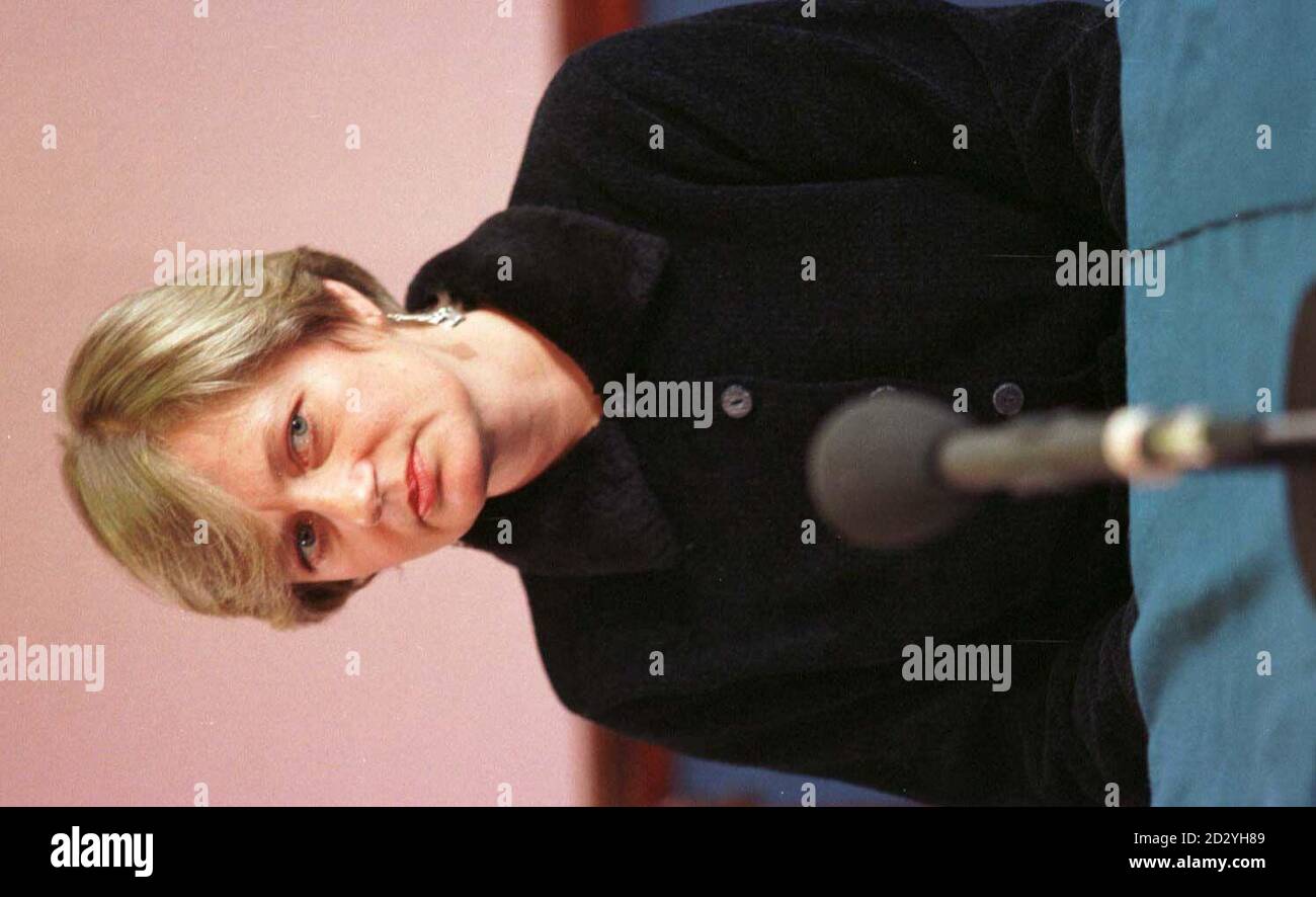 Sue Dickinson during a news conference in Launceton, Cornwall today ...