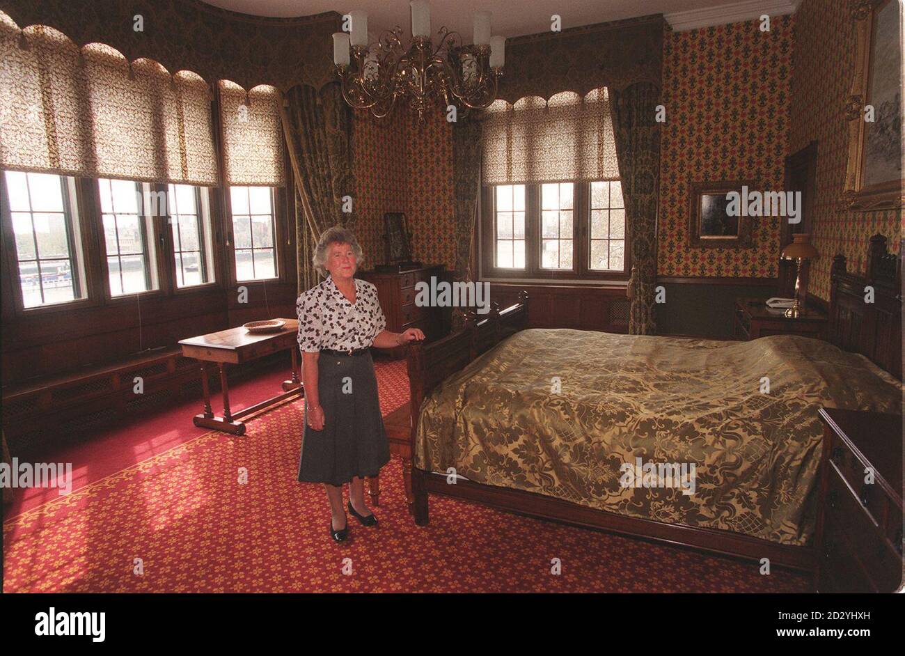 Lord Irvine's train bearer stands at the foot of the bed in the master ...