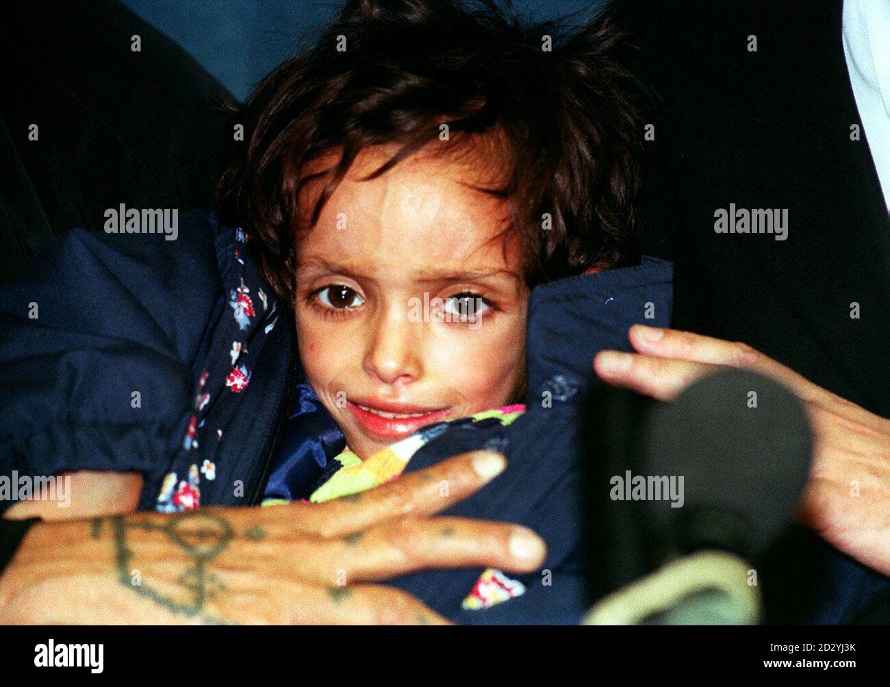 FOUR YEAR OLD MARIAM HAMZA AT A PRESS CONFERENCE AT HEATHROW AIRPORT IN ...