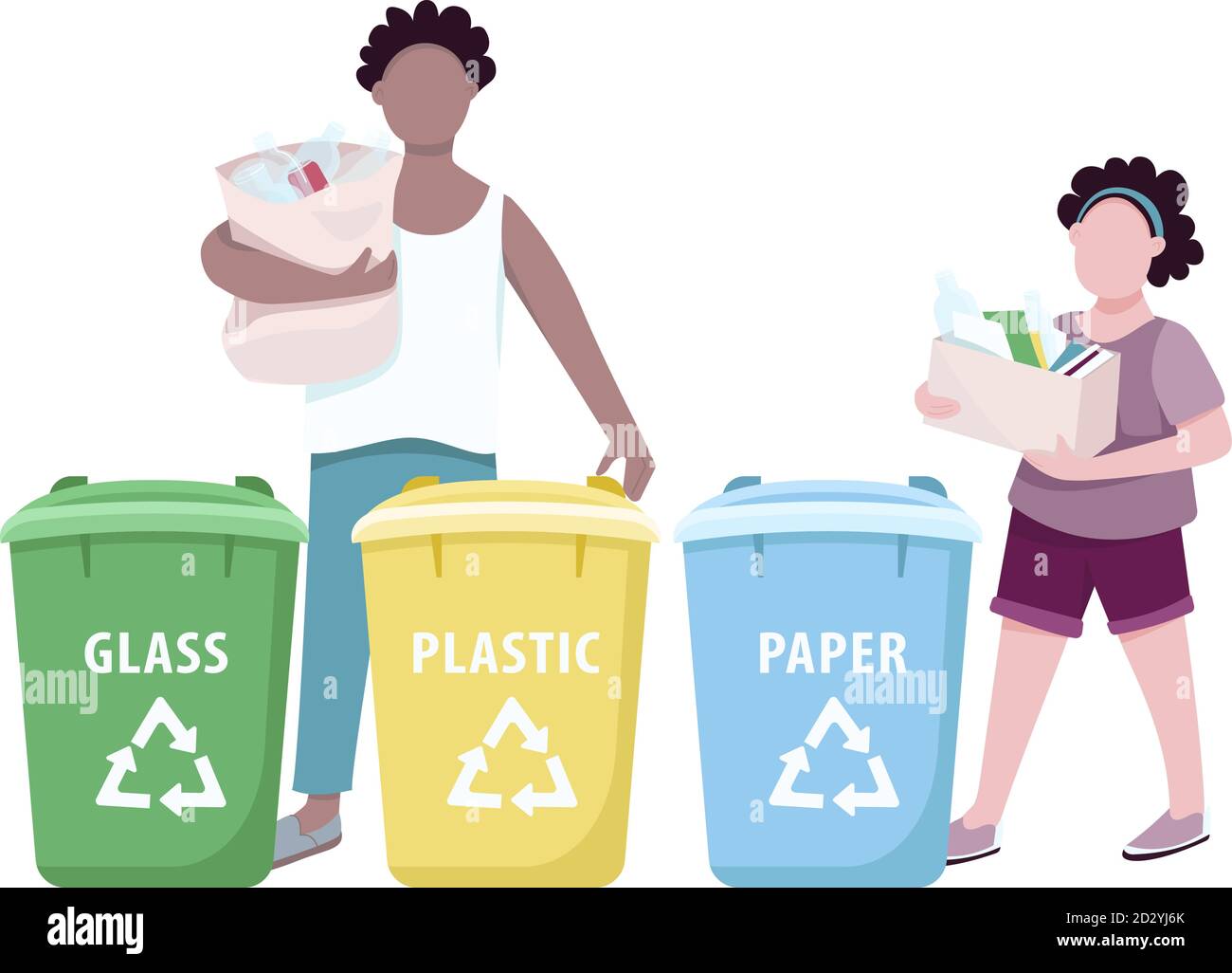 Girl with cartoon dustbin hi-res stock photography and images - Alamy