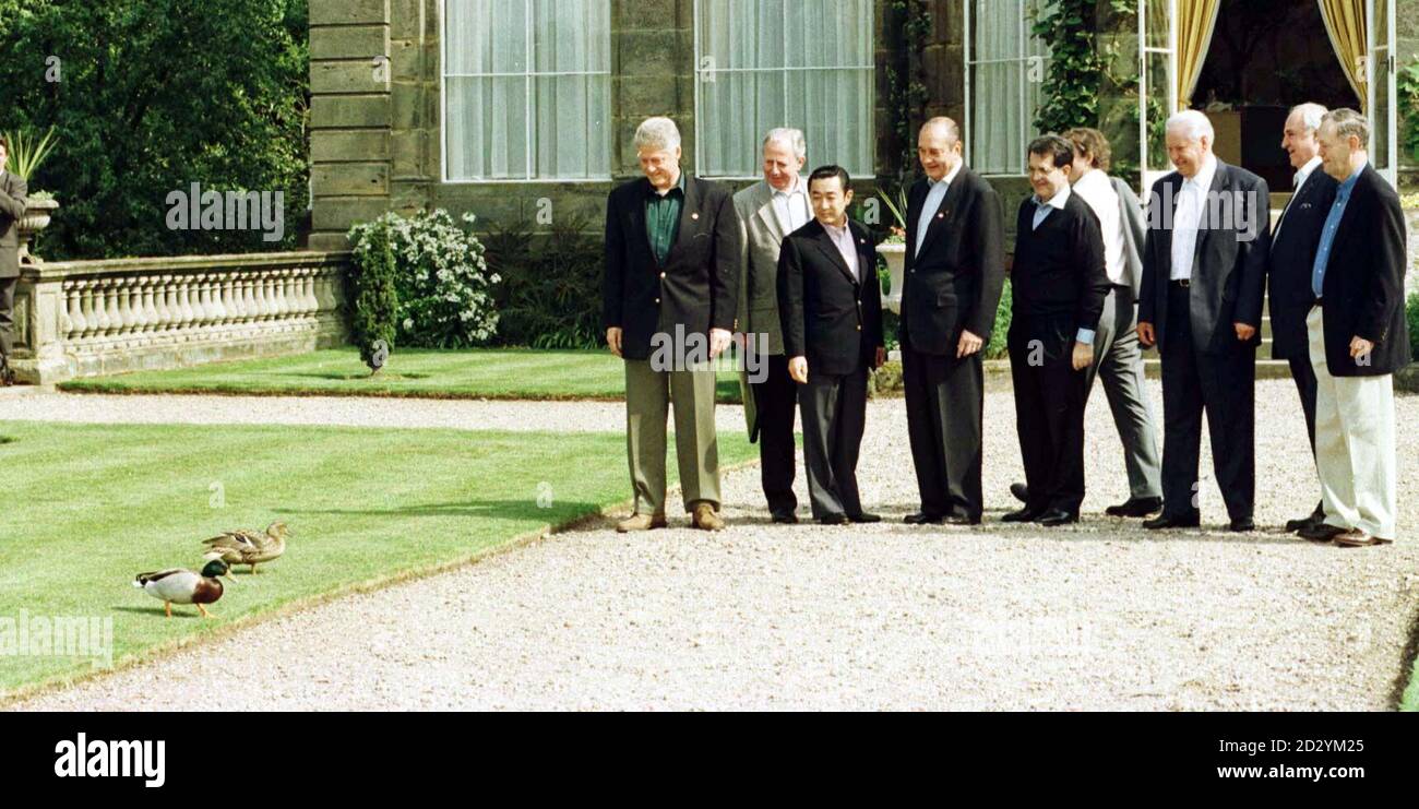 G8 leaders view the wildlife at Weston Park, Shropshire today (Saturday ...