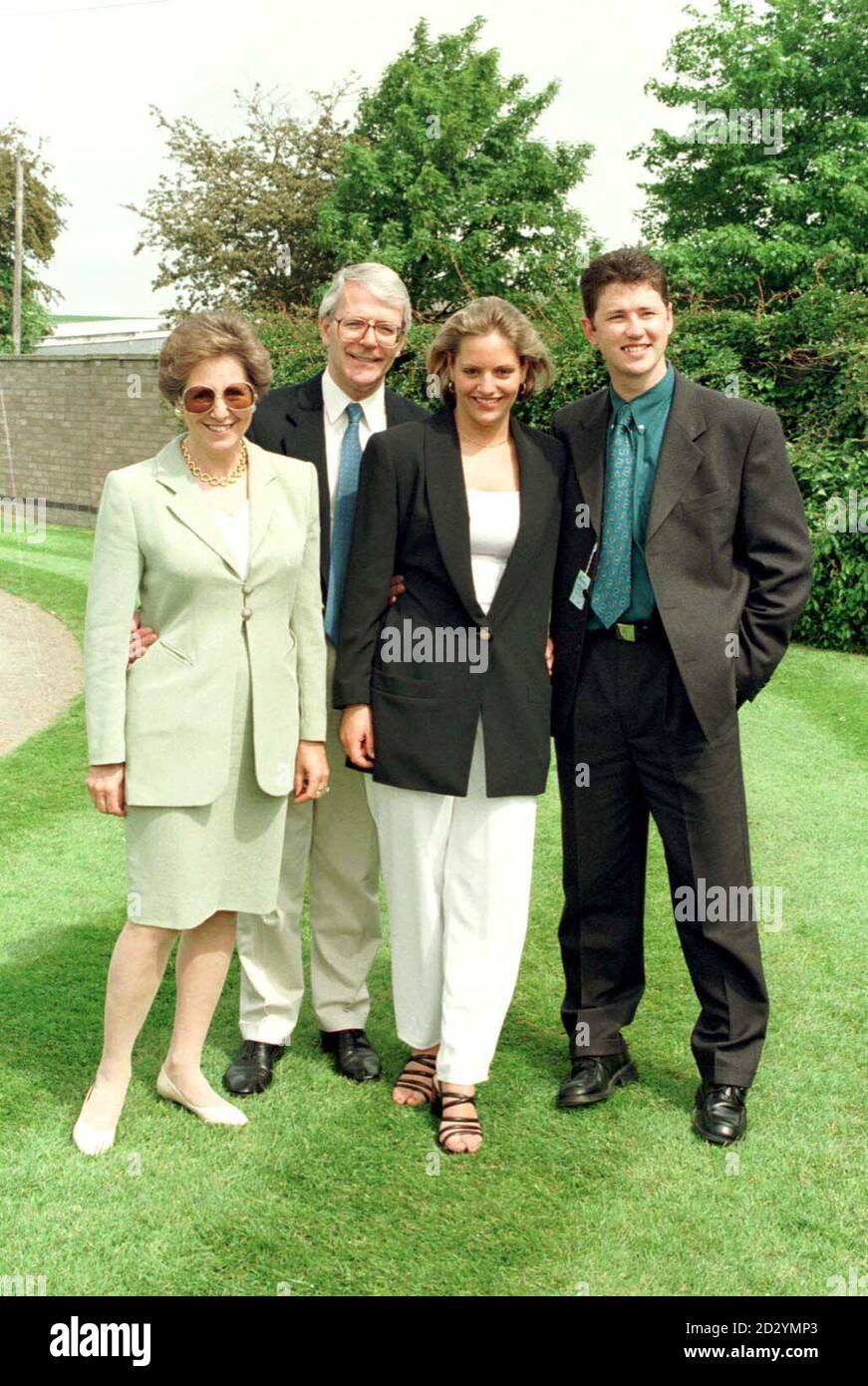 Former Prime Minister John Major and his wife Norma with their daughter ...