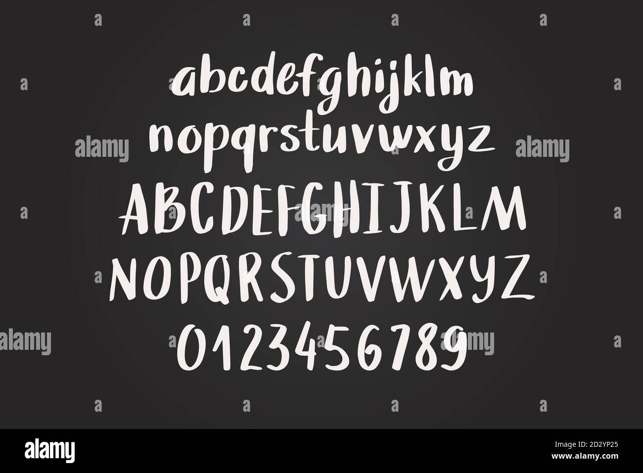 hand drawn alphabet, letters and numbers on chalkboard background ...