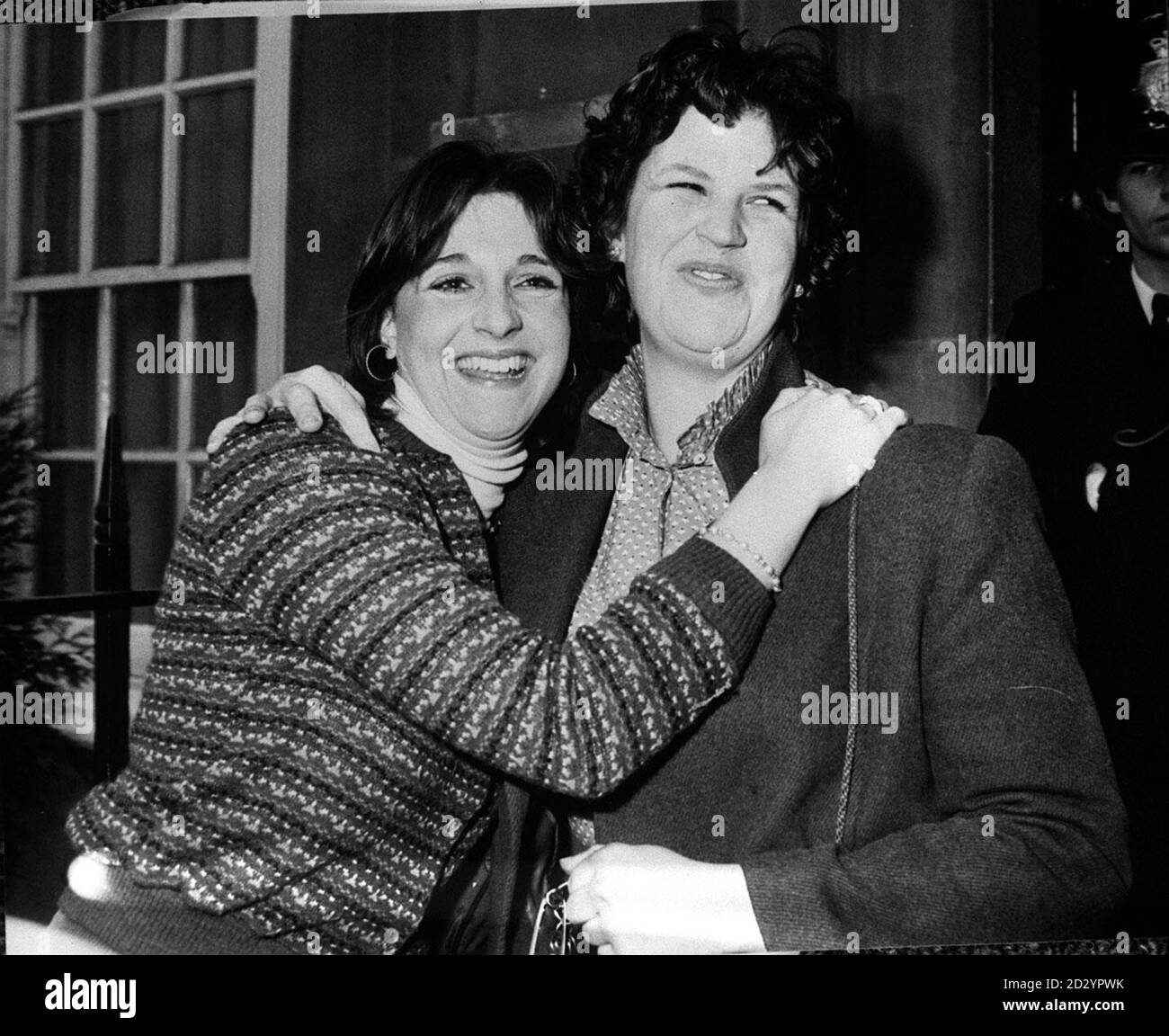 CAROLYN PRIDE, 19, AND VIRGINIA PITMAN, 21, OUTSIDE THE LONDON FLAT ...
