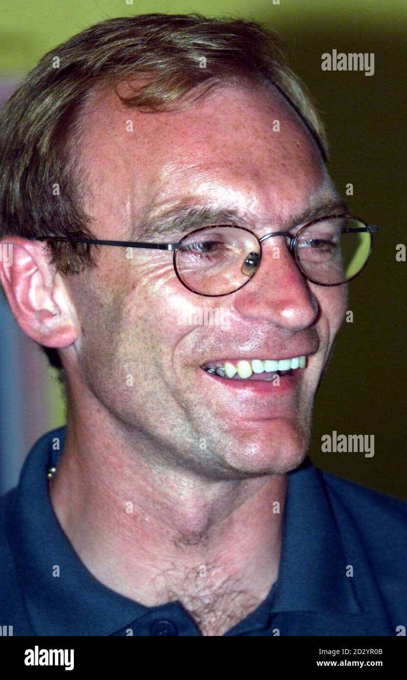 Scotland goalkeeper Jim Leighton during a news conference in St Remy de ...