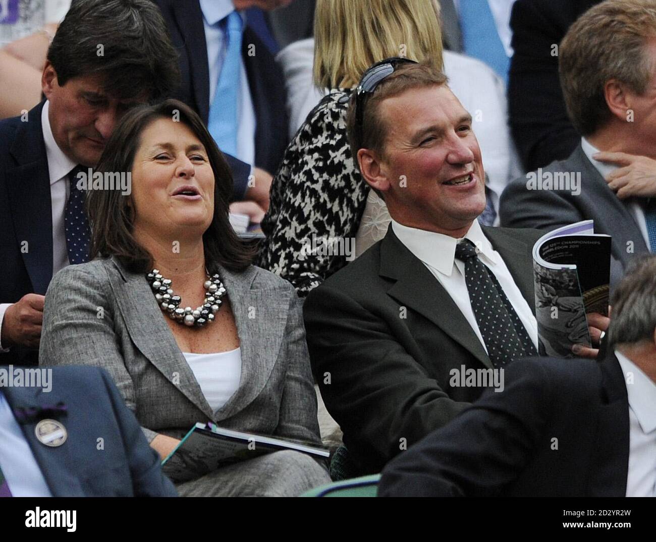 Sir Matthew Pinsent in the Royal Box on Centre Court during day four of ...