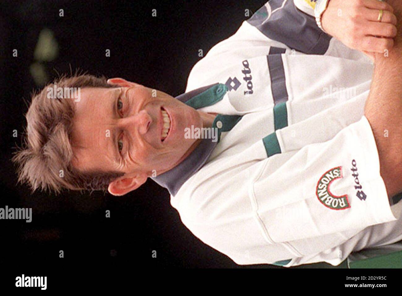 Library file dated 21/6/96 of tennis player Jeremy Bates who celebrates ...