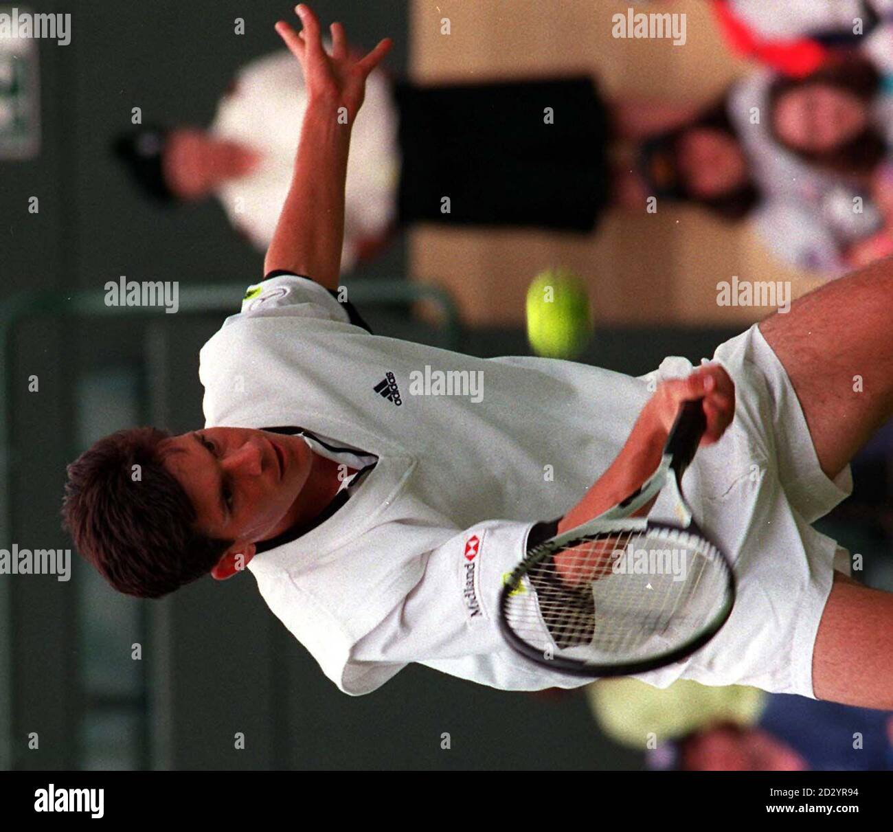 Britain's Tim Henman in action today (Monday) against Czechoslovakia's ...