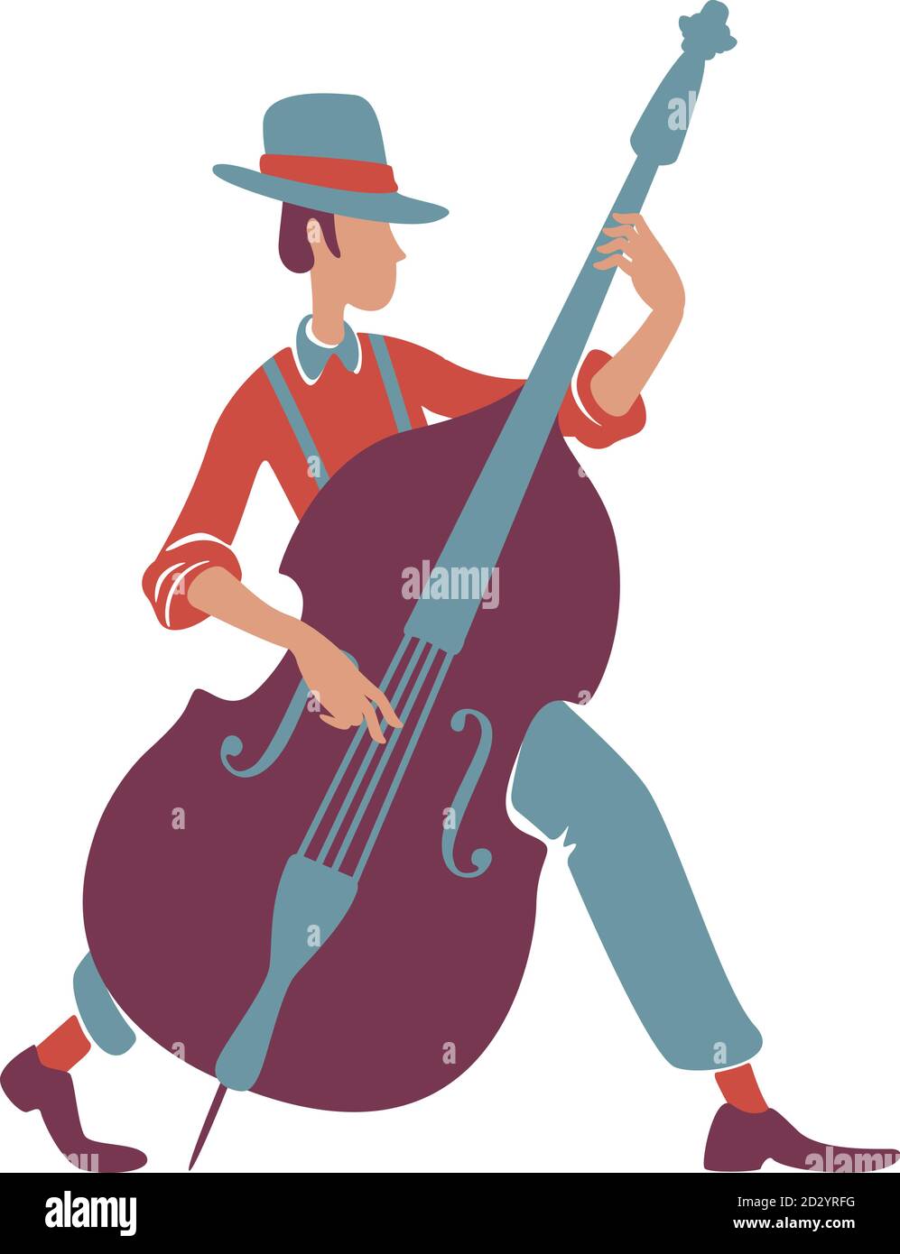 Cartoon Jazz Bass Guitar
