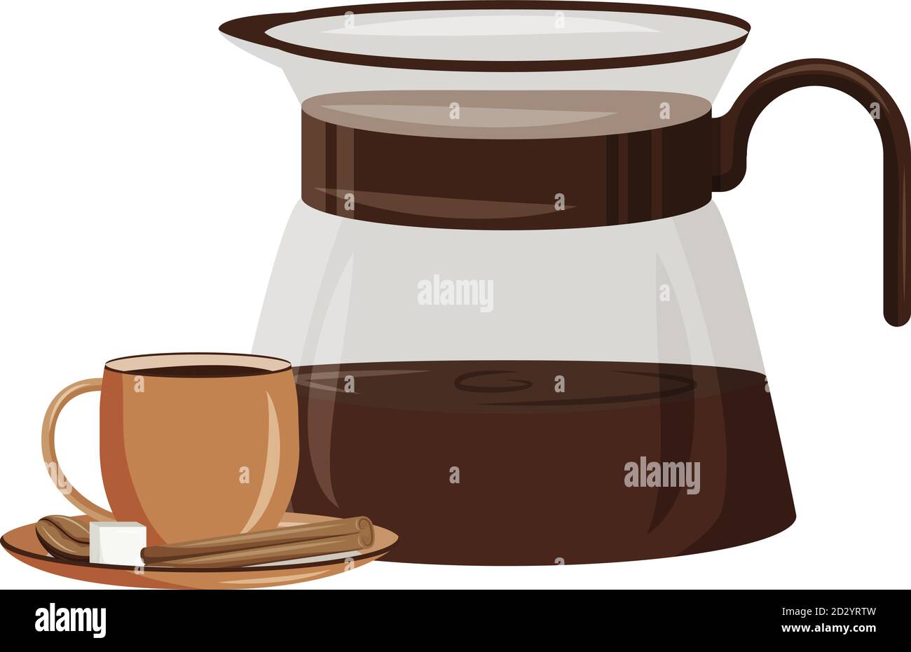 Morning drink cartoon vector illustration. Coffeeshop drink. Espresso ...