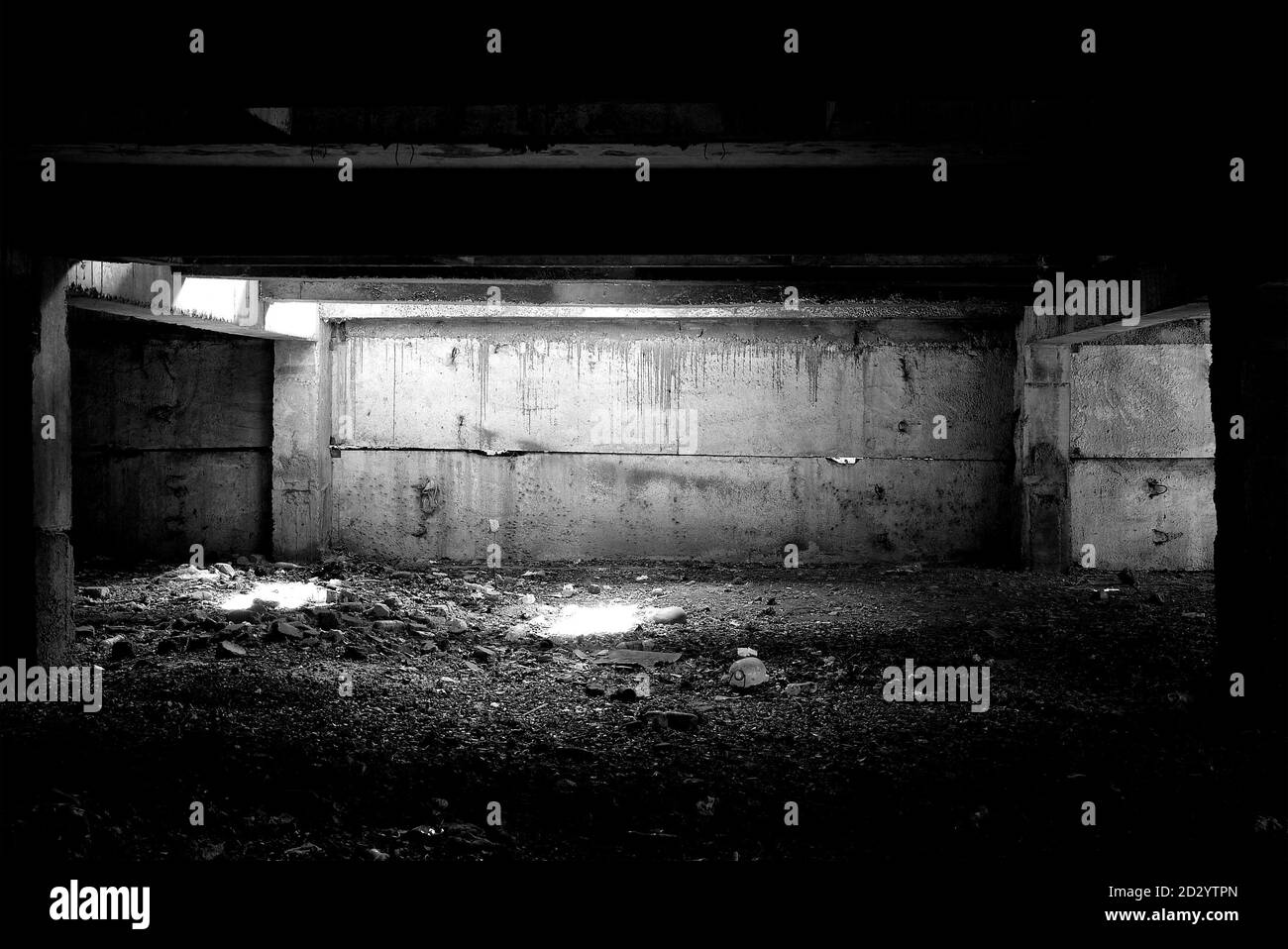 Unfinished and abandoned concrete and brick building. Unfinished ...