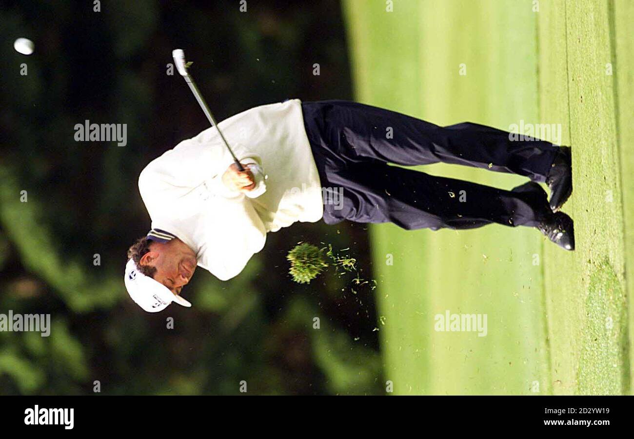 Costantino Rocca playing his second shot on the 4th this morning ...