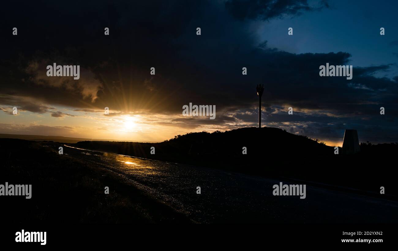 Sunset at Danby Beacon Stock Photo - Alamy