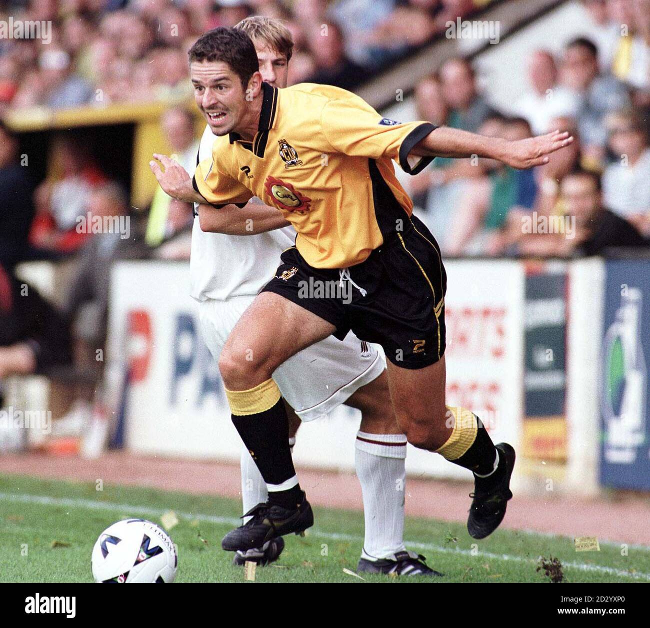 CAMBRIDGE'S ALEX RUSSELL (LEFT) ATTACKING WITH SWANSEA'S MATTHEW BOUND ...
