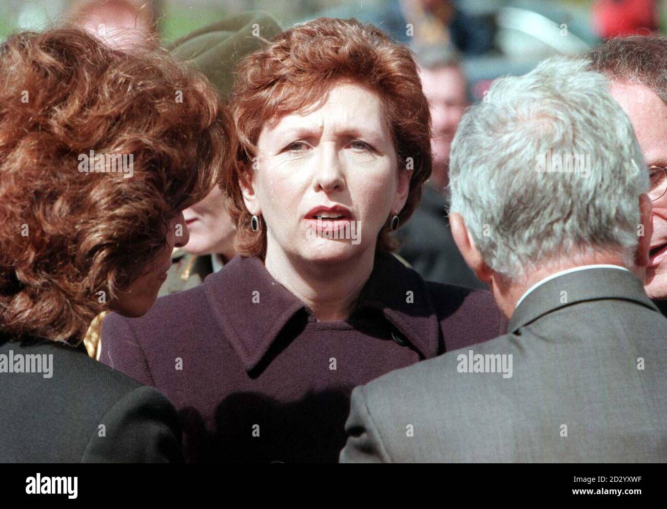 Irish President Mary McAleese (centre) attends the funerals of the ...