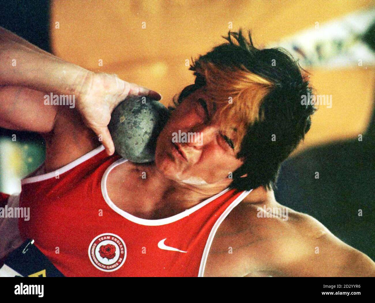 Judy Oakes in action at the Commonwealth Games in Kuala Lumpur today ...