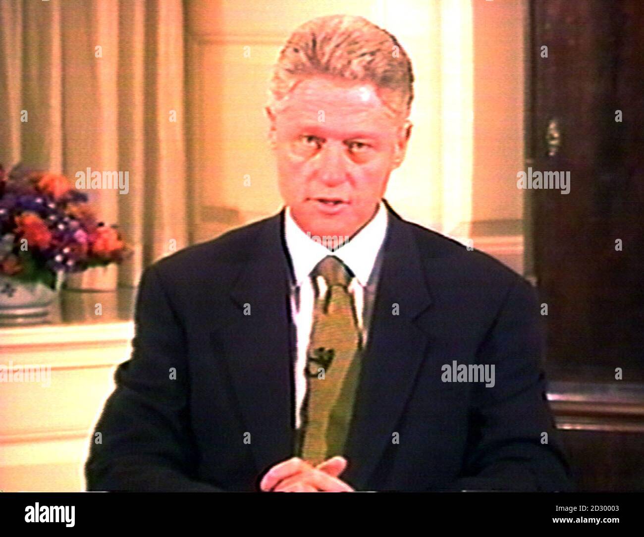 Video-grab of US President Bill Clinton, during his grand jury ...