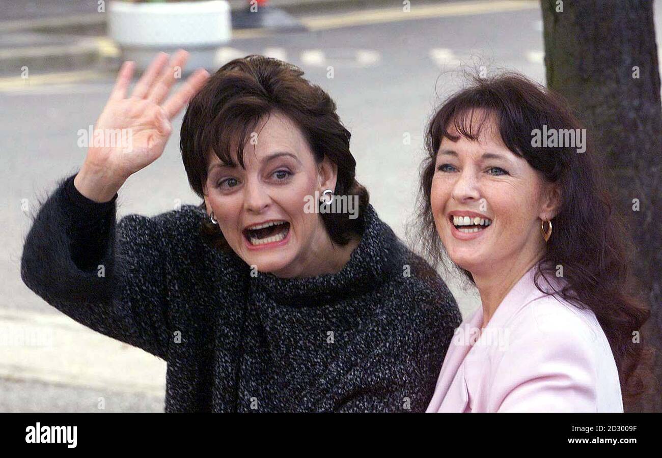 The Prime Minister's wife Cherie Blair waves with her Friend and former ...