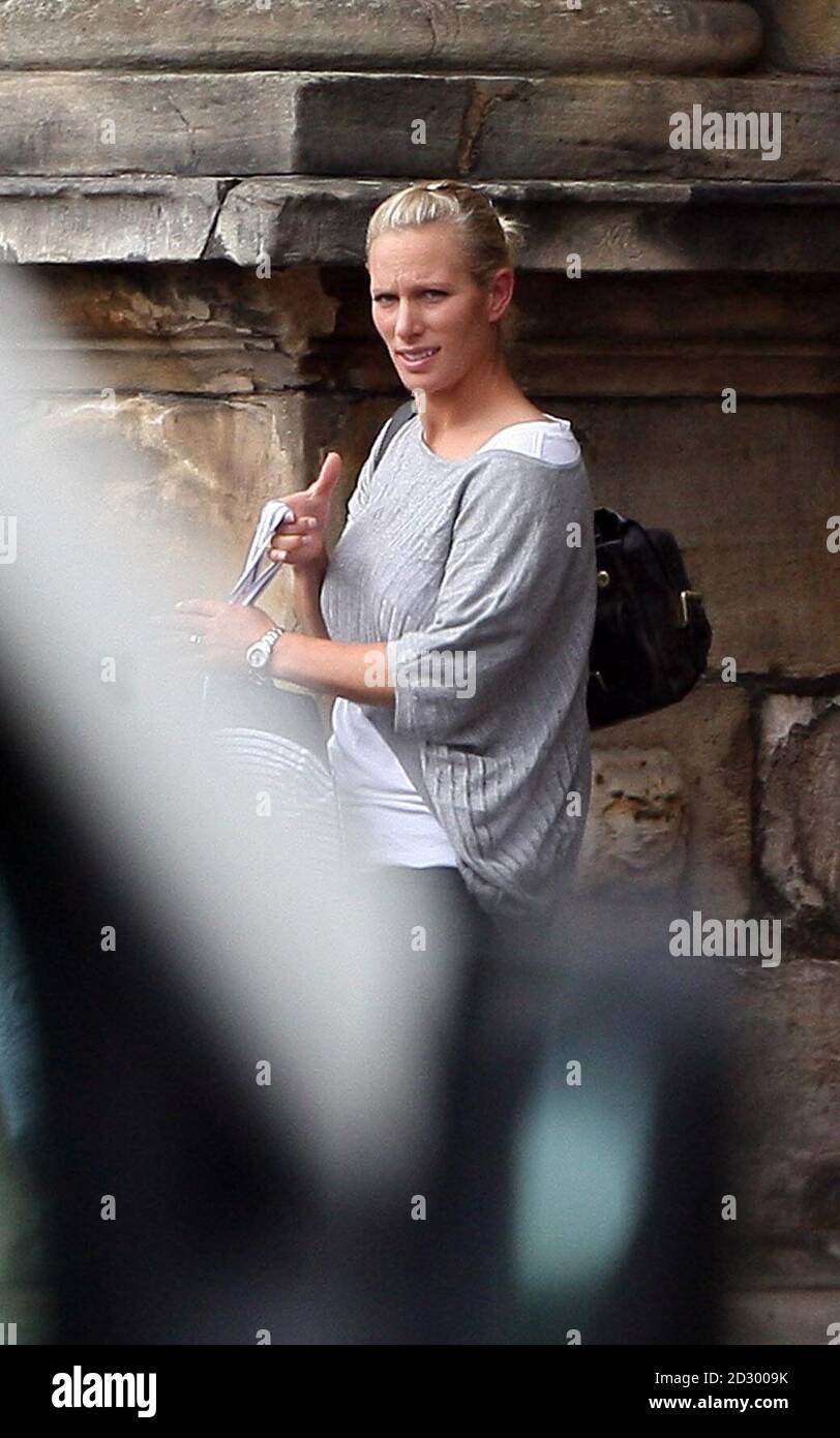 Zara Phillips leaves The Palace of Holyroodhouse in Edinburgh following ...