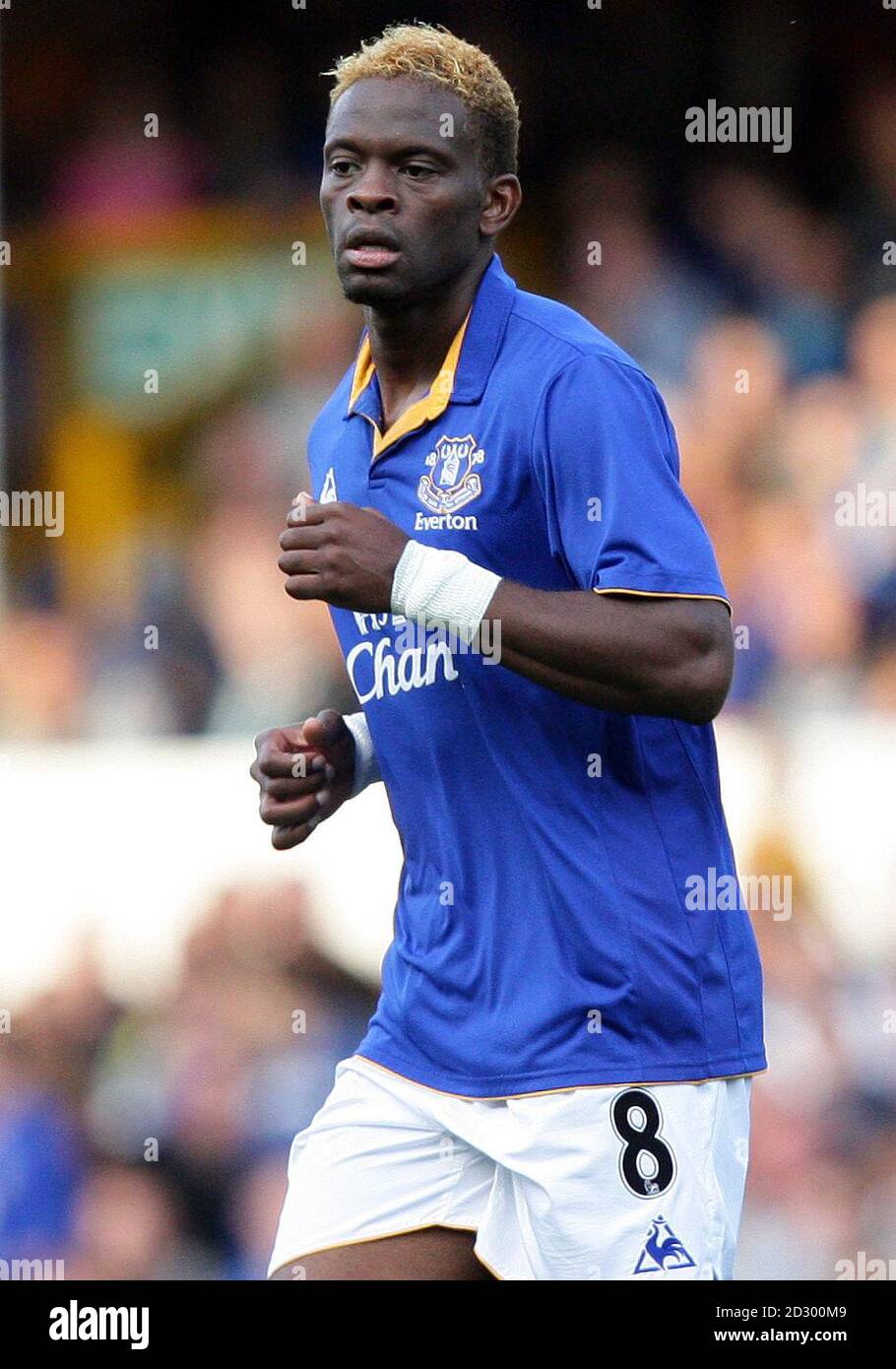 Stock image of Everton's Louis Saha in action against Villarreal during ...