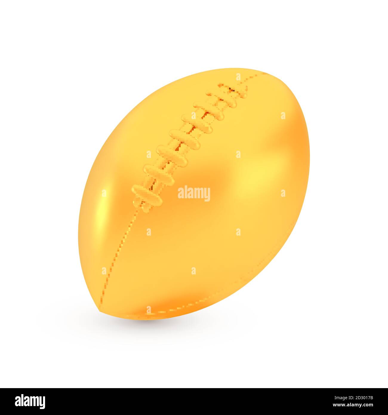 Golden American Football award concept, shiny realistic metallic ball ...