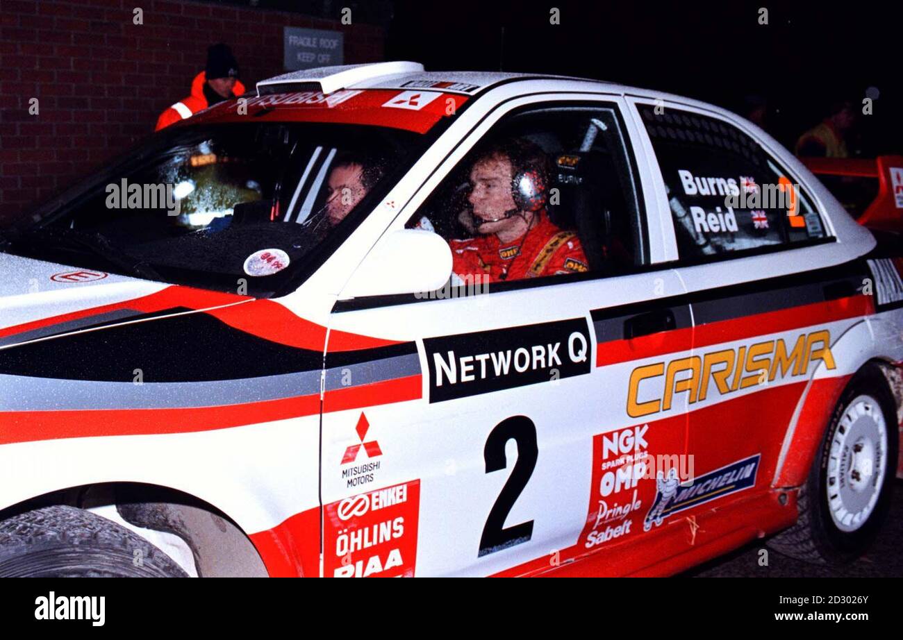 Richard Burns in his Mitsubishi leaves Cheltenham Race Course early ...