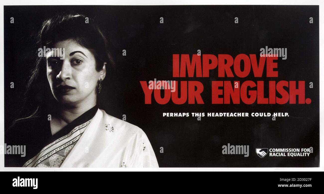 One of the new posters launched by The Commission for Racial Equality ...