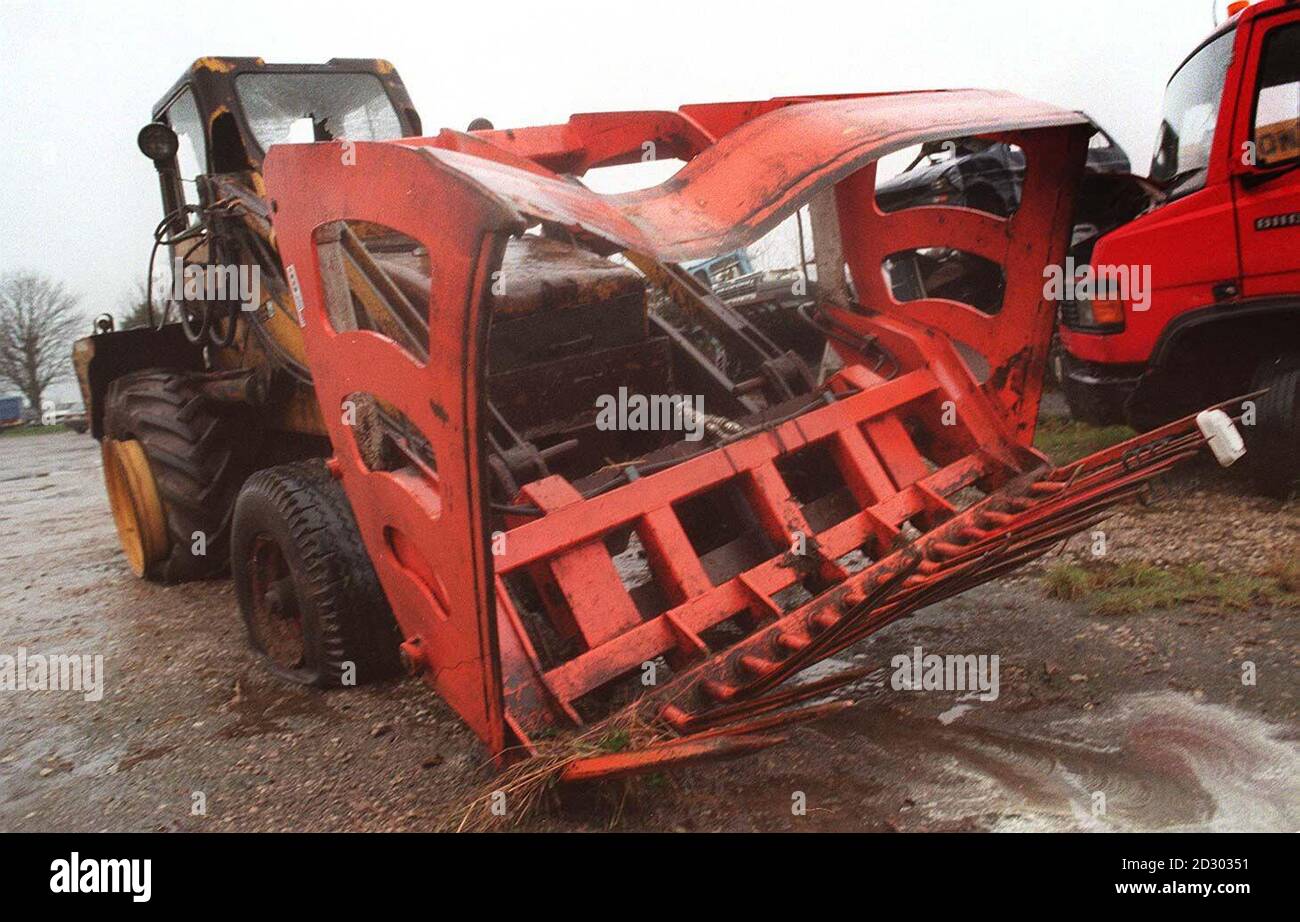 The tractor that was driven on the rampage through a farm in Dalbury ...