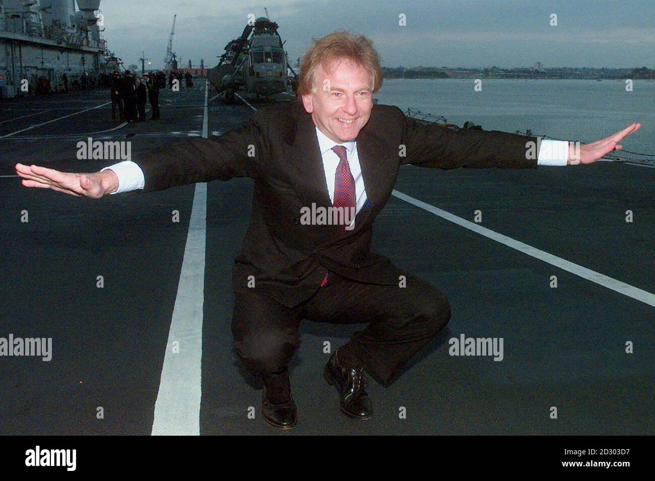 Ready for take-off...Armed Forces Minister Doug Henderson on the flight ...