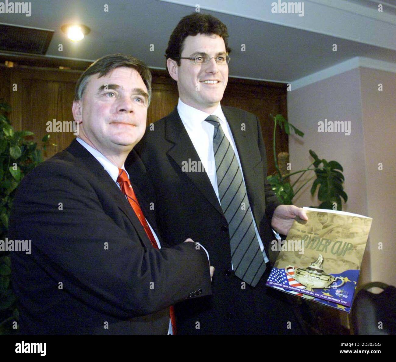 European Tour Executive Director Ken Schofield (left), shakes hands ...