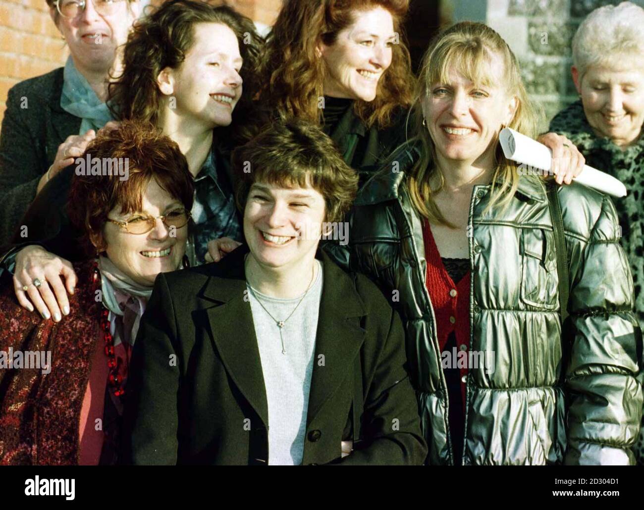 Sandra Penny (L), Helen Palmer and Lesley Cannon (R) celebrate after ...