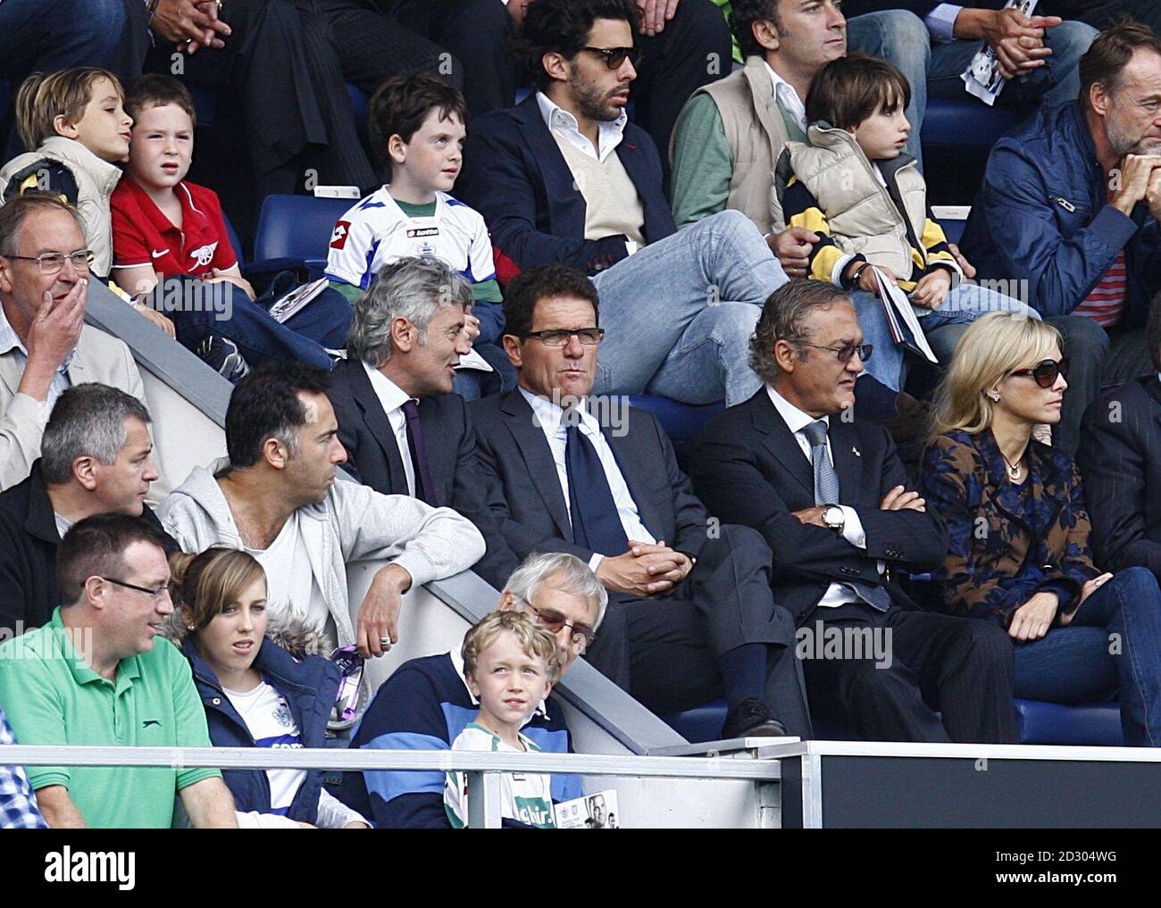 England manager fabio capello centre in stands hi-res stock photography ...