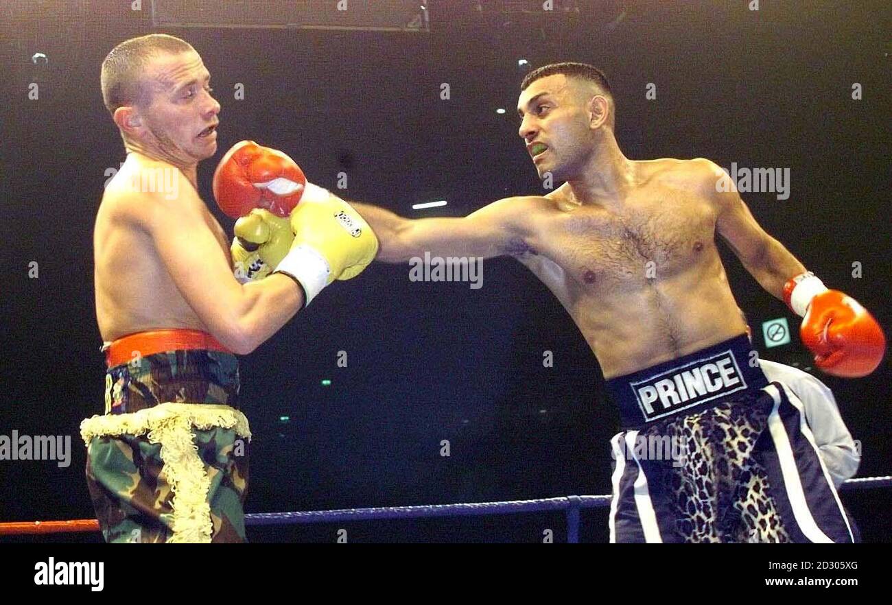 WBO Featherweight Champion Prince Naseem Hamed lands with a right on ...