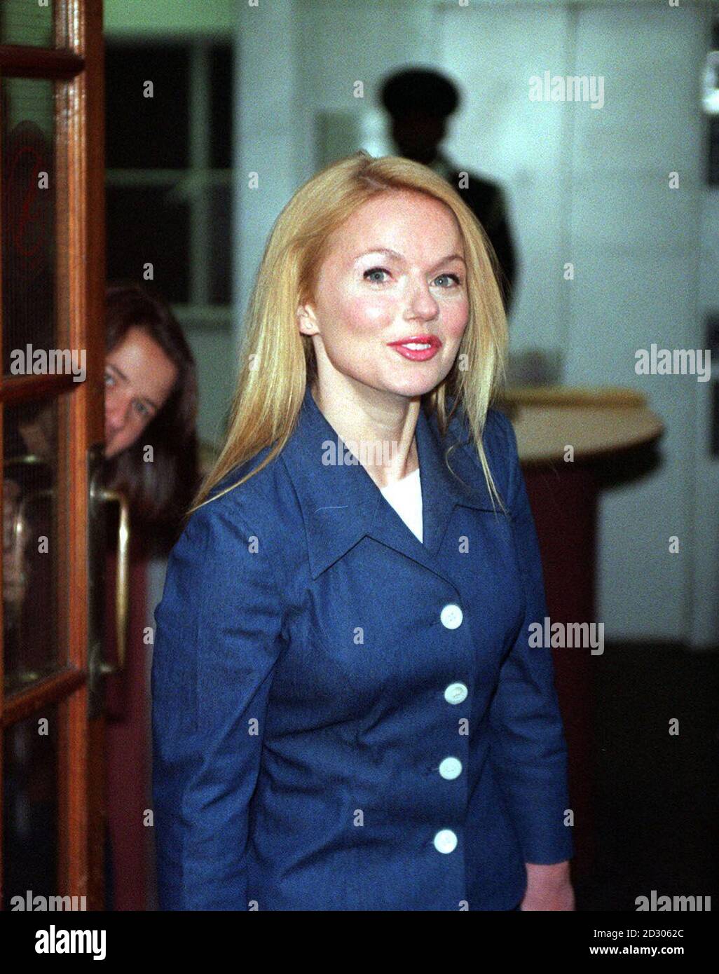 Geri Halliwell arriving to co-host Radio 1's Breakfast show with Zoe ...