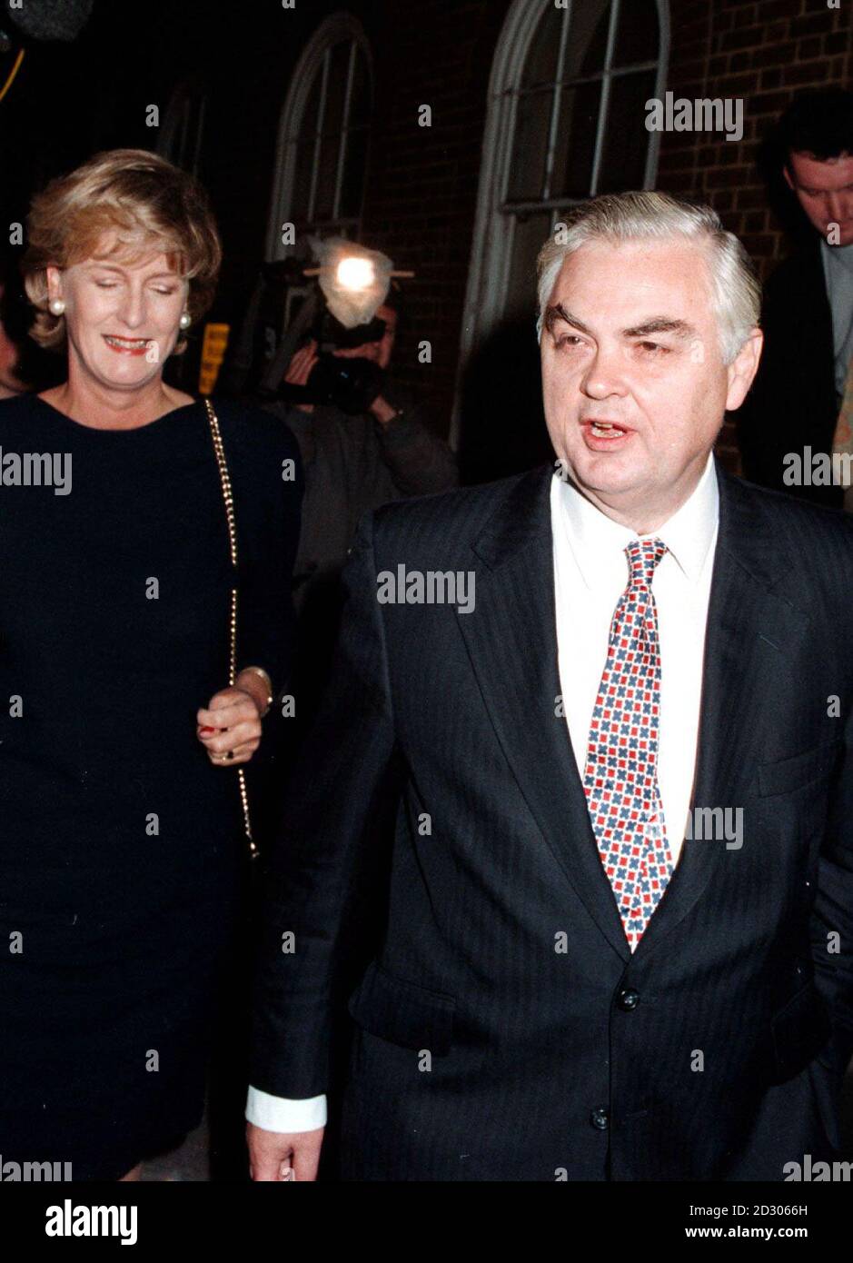 Norman Lamont and his wife arrive at the Kingston TA Centre for a ...